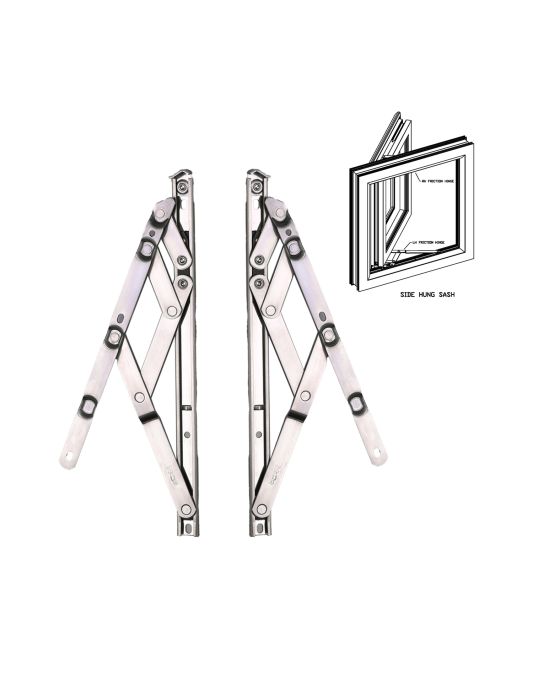 uPVC Window Hinges Friction Stays Side Hung PVC – 17mm Stack Height (1 ...